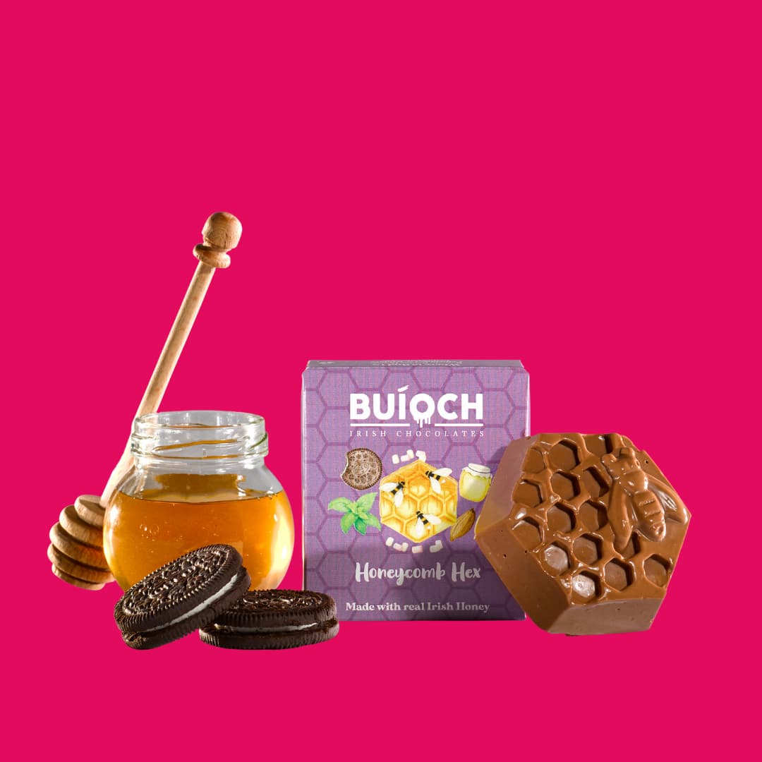 Cookies & Cream Honeycomb Hex - Milk | Buíoch Irish Chocolates